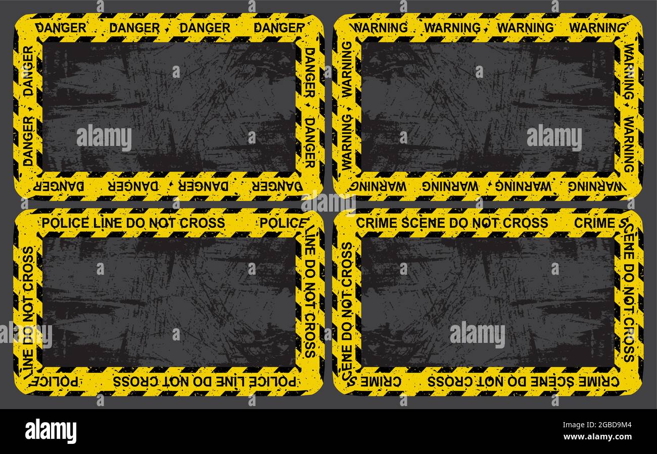 Grungy criminal wallpaper with police tape. Horizontal illustration ...