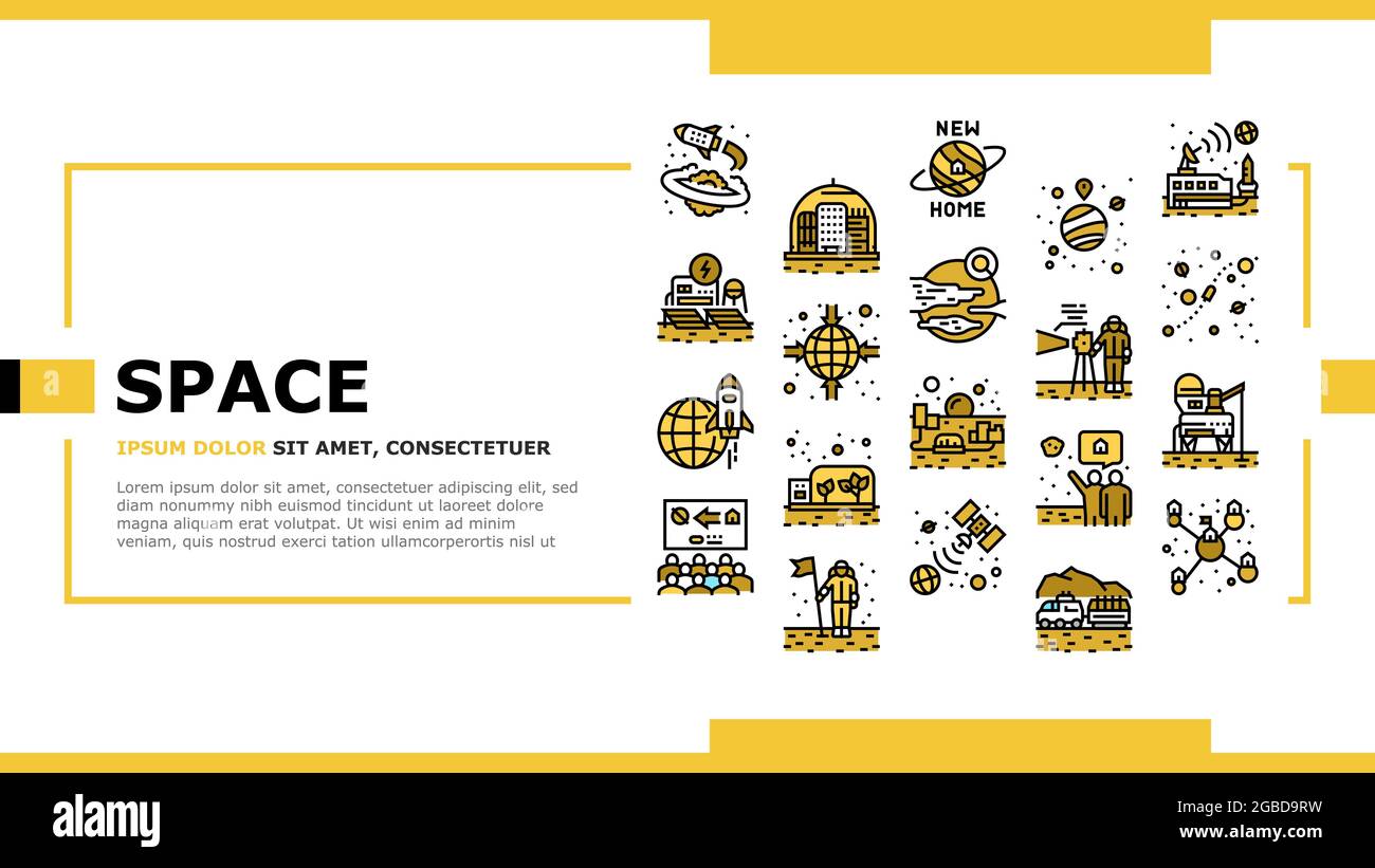 Space Base New Home Landing Header Vector Stock Vector Image & Art - Alamy