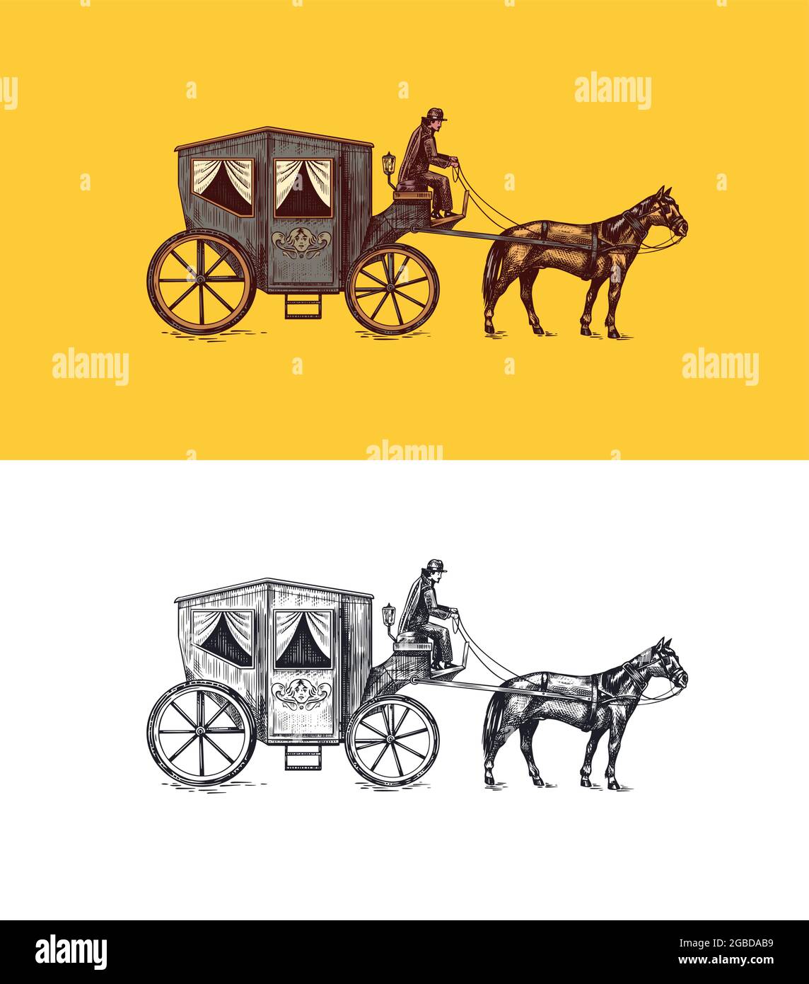 Horse Carriage Drawing