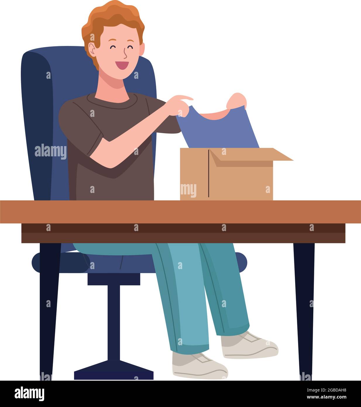 Man unboxing Stock Vector Images - Alamy