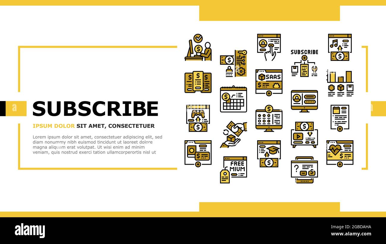 Subscription Content Landing Header Vector Stock Vector Image & Art - Alamy