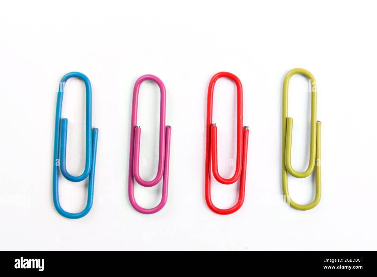 multicolor paper clip isolated on white background, paperclip Stock ...
