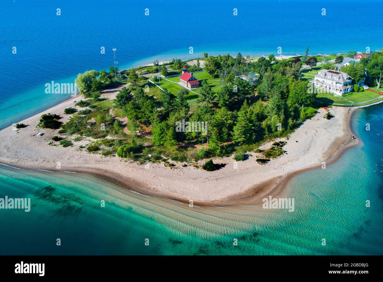 Little Traverse Bay Lighthouse in Harbor Springs Michigan Stock Photo ...