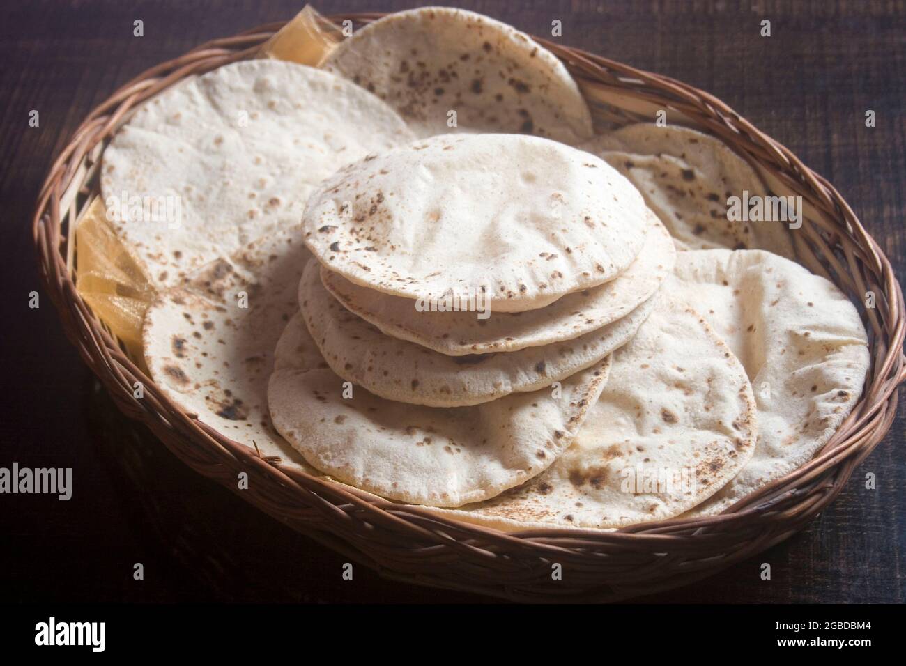 chapati,Indian bread roti.Homemade Roti Chapati Flatbread on a rustic ...