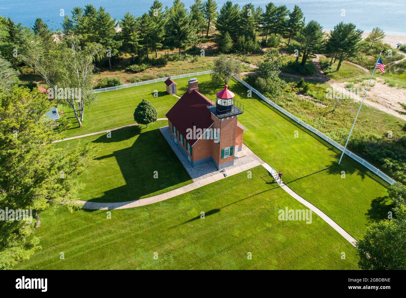 Little Traverse Bay Lighthouse in Harbor Springs Michigan Stock Photo ...