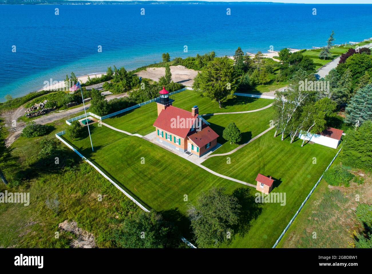 Little Traverse Bay Lighthouse in Harbor Springs Michigan Stock Photo ...