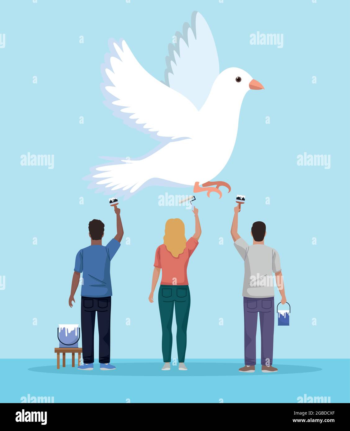 pacifists three characters Stock Vector Image & Art - Alamy