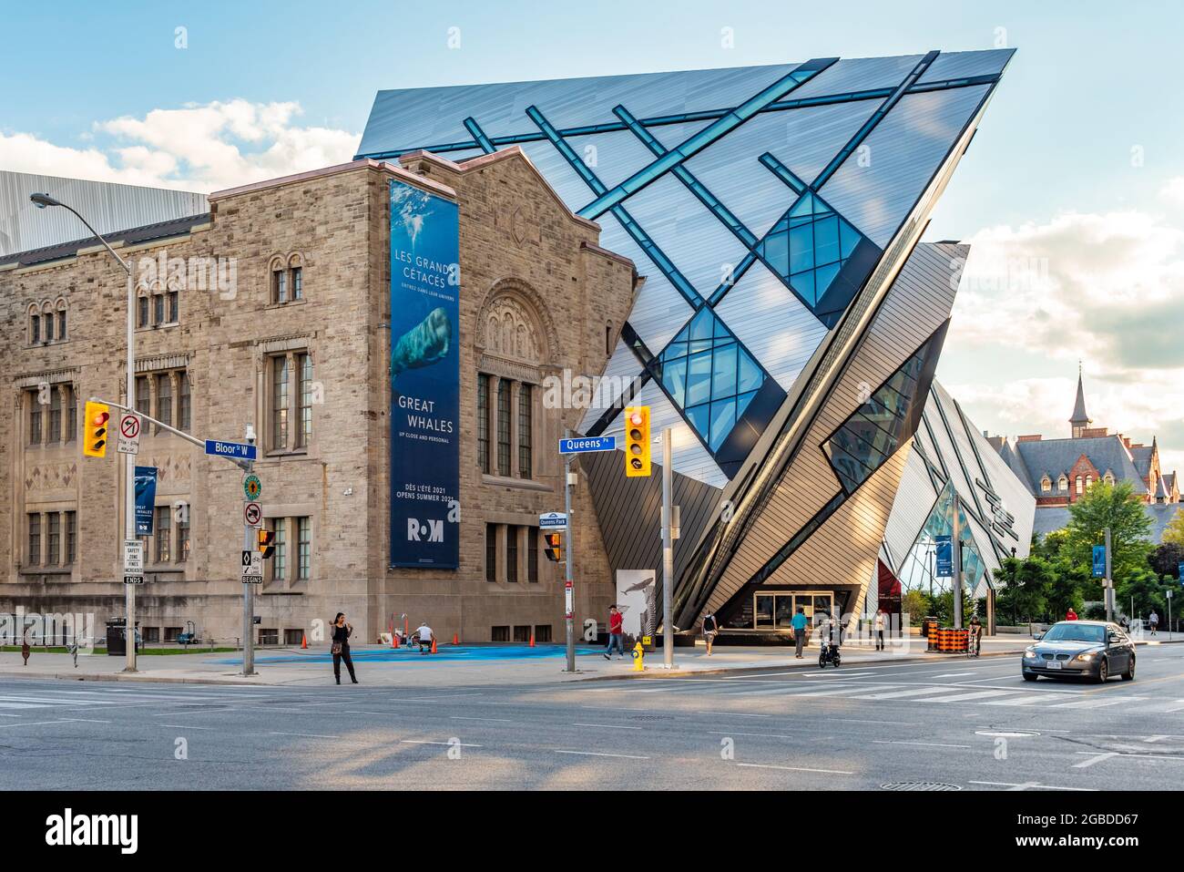 Building exterior architecture of the Royal Ontario Museum or ROM ...