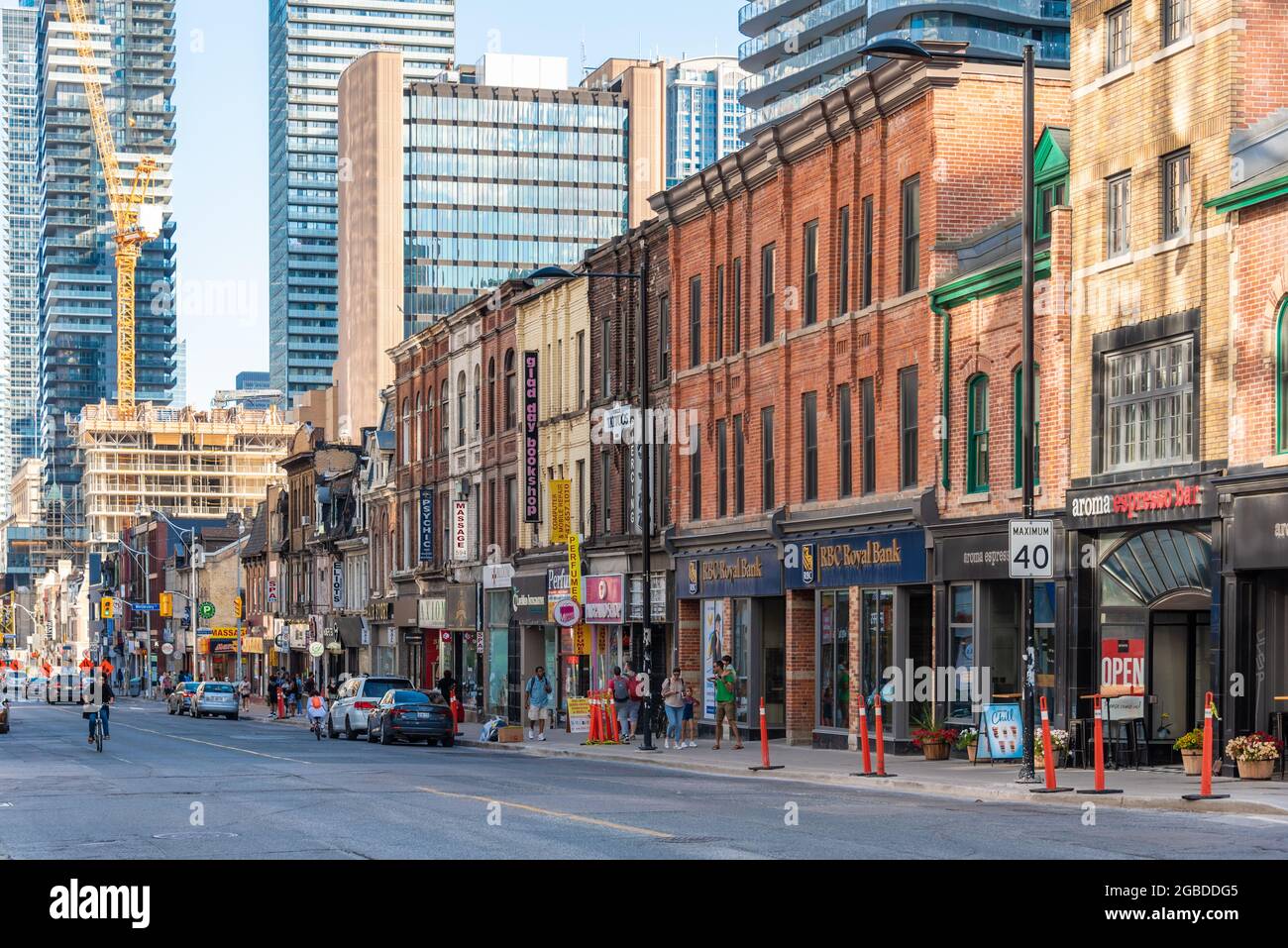 Colonial low rise architecture along Yonge Street in the downtown ...