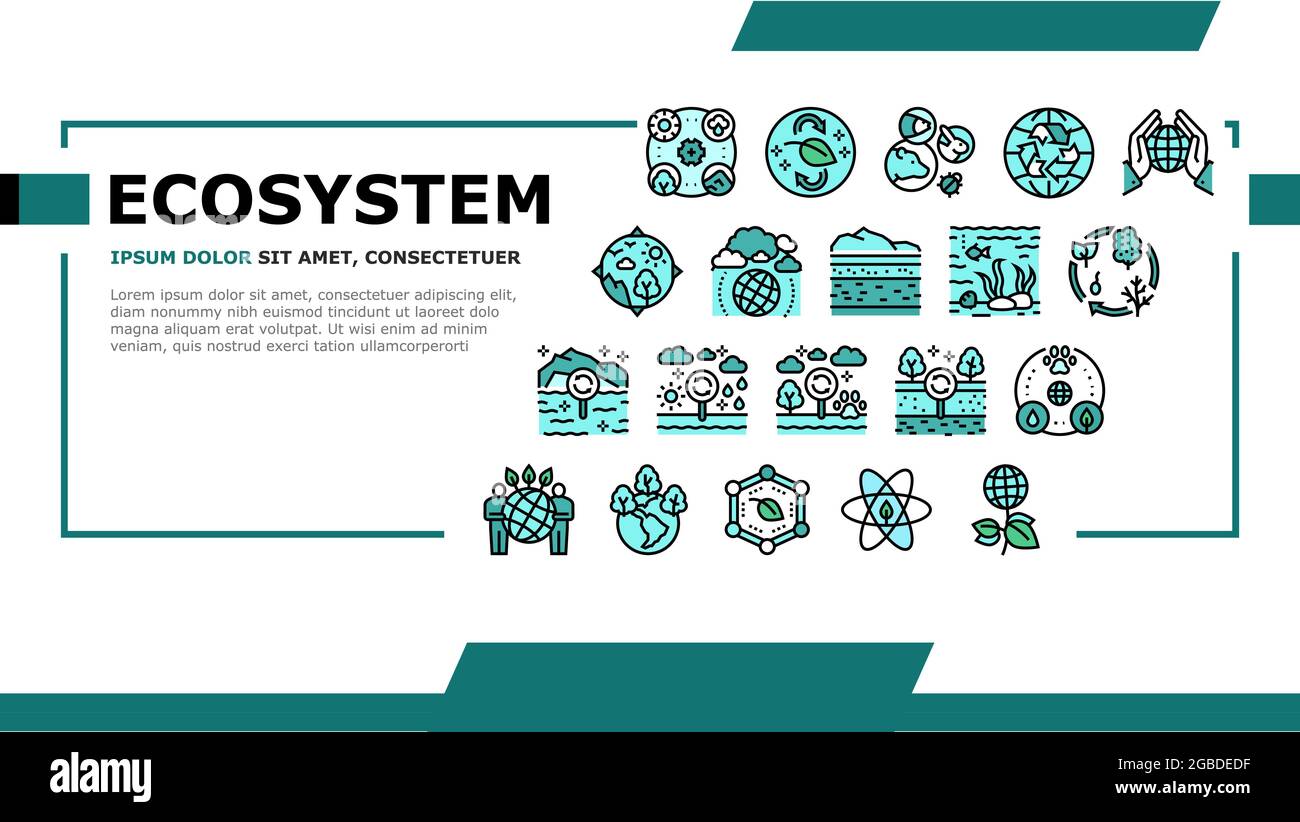 Ecosystem Environment Landing Header Vector Stock Vector Image & Art ...