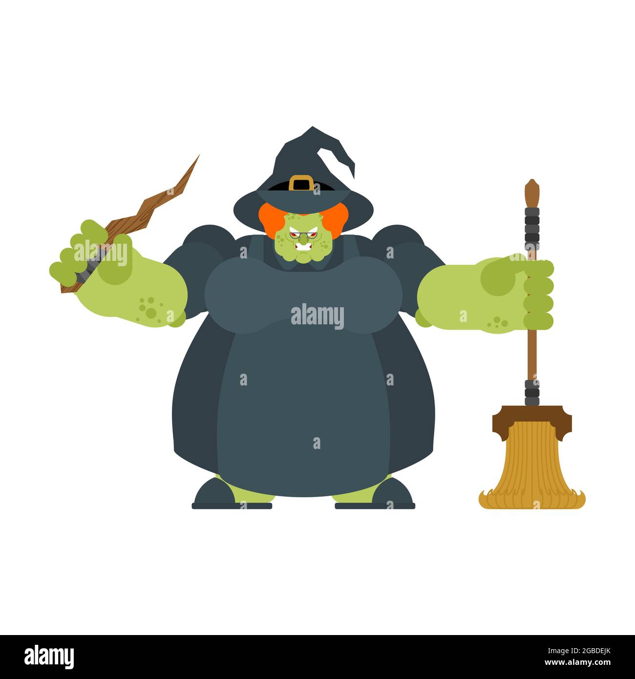 Evil witch isolated. Angry sorceress. vector illustration Stock Vector ...