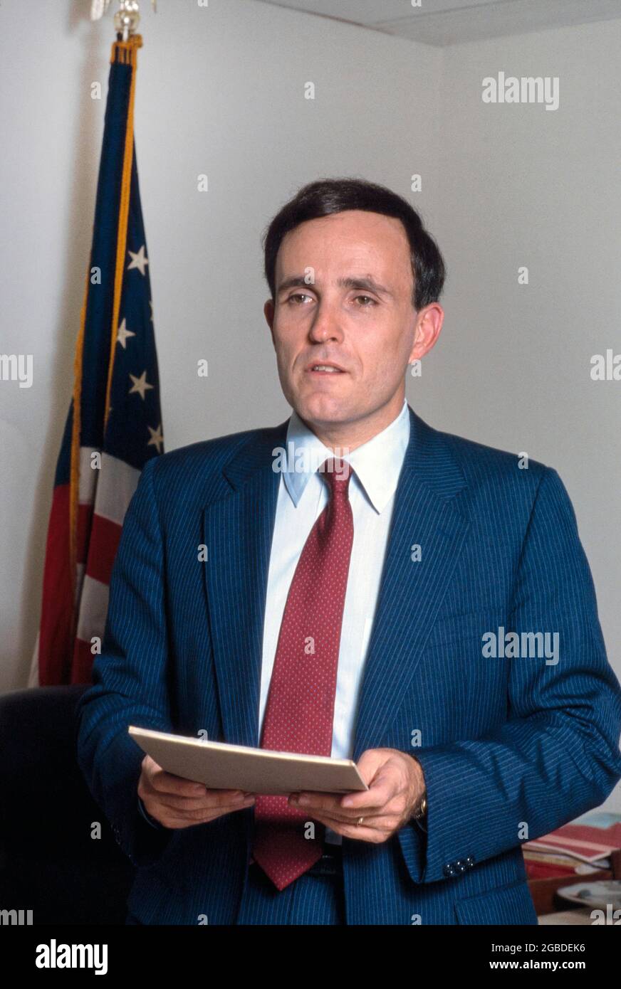 U.S. Attorney for the Southern District of New York Rudy Giuliani, half ...