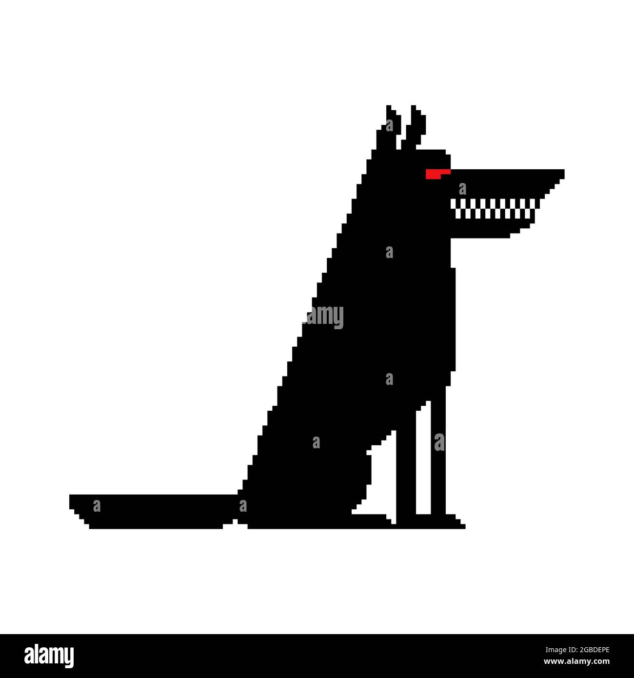 Wolf pixel art. Wild forest predator 8 bit. vector illustration Stock ...