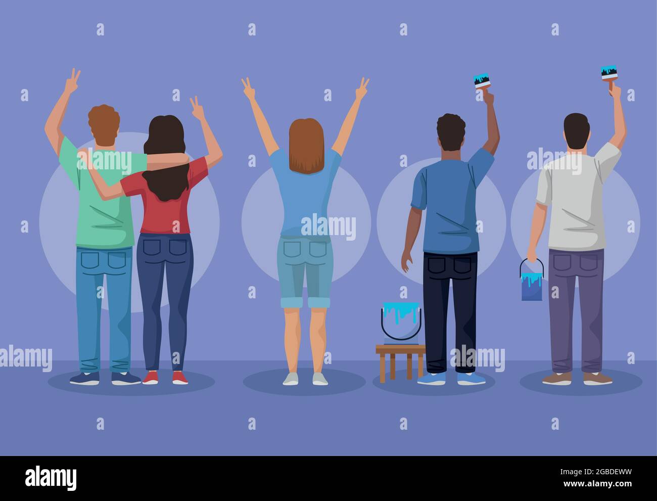 pacifists five characters Stock Vector Image & Art - Alamy