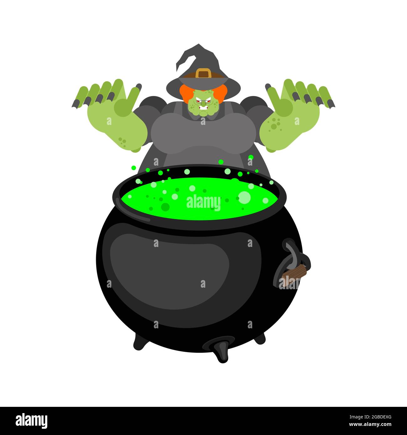 Evil witch isolated. Angry sorceress. vector illustration Stock Vector ...