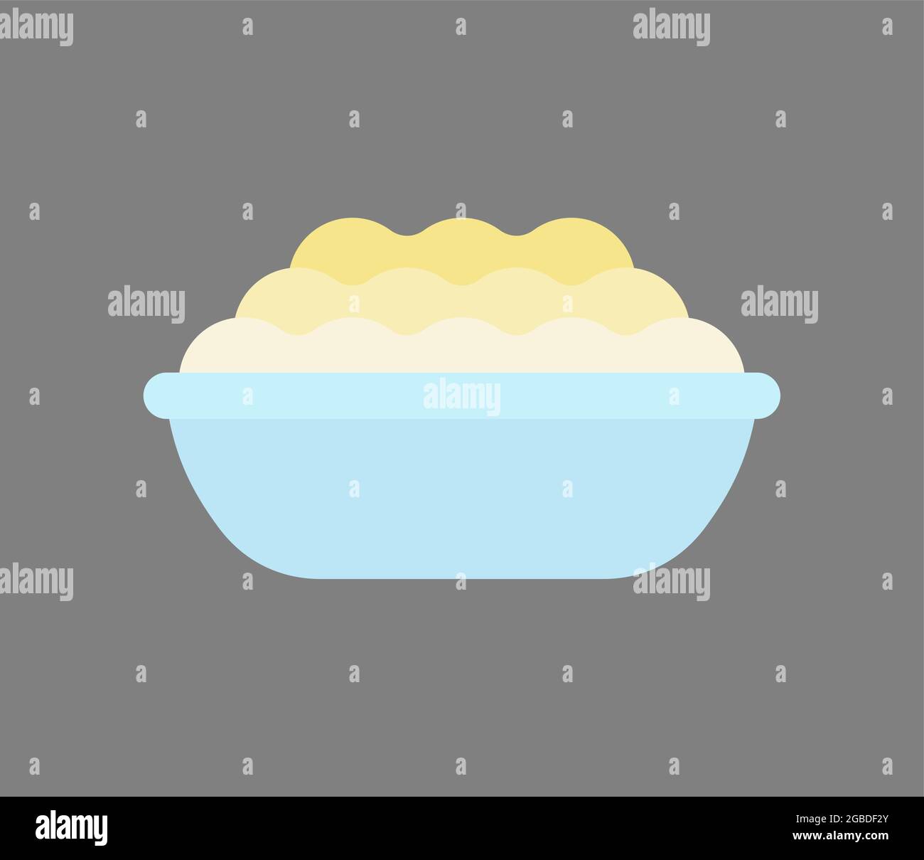 Mashed potatoes in plate. plate of porridge isolated. vector ...