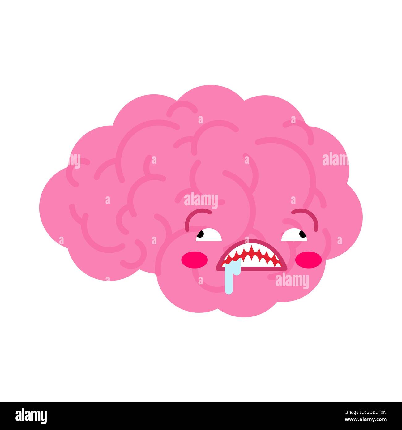 Crazy brain Cartoon isolated. Brains vector illustration Stock Vector ...
