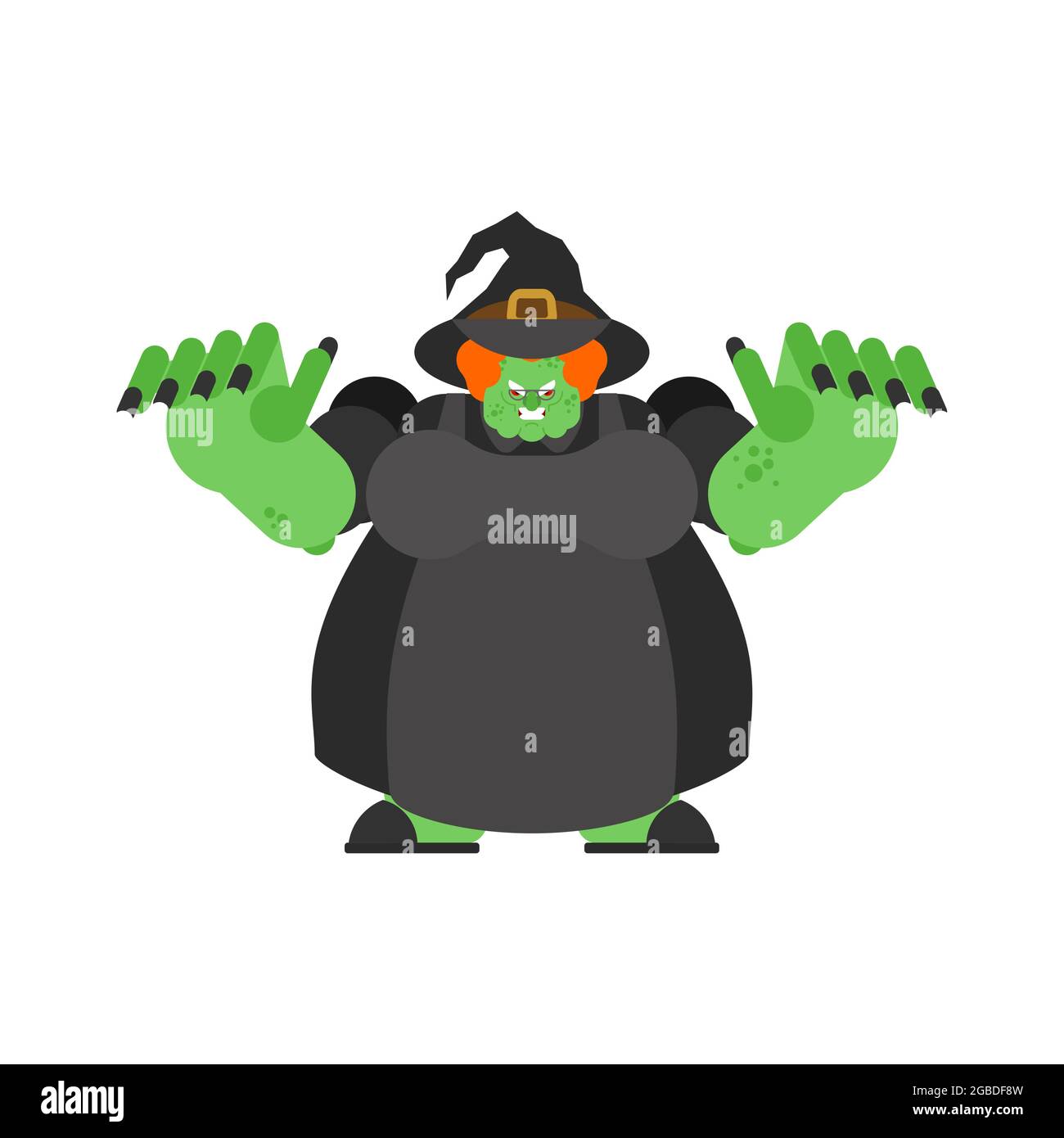 Evil witch isolated. Angry sorceress. vector illustration Stock Vector ...