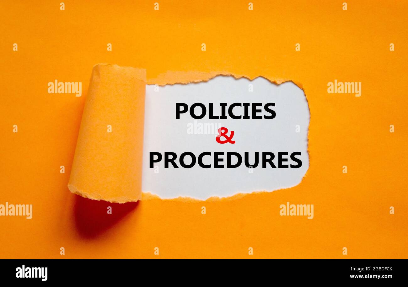 Policies and procedures symbol. Words 'Policies and procedures ...