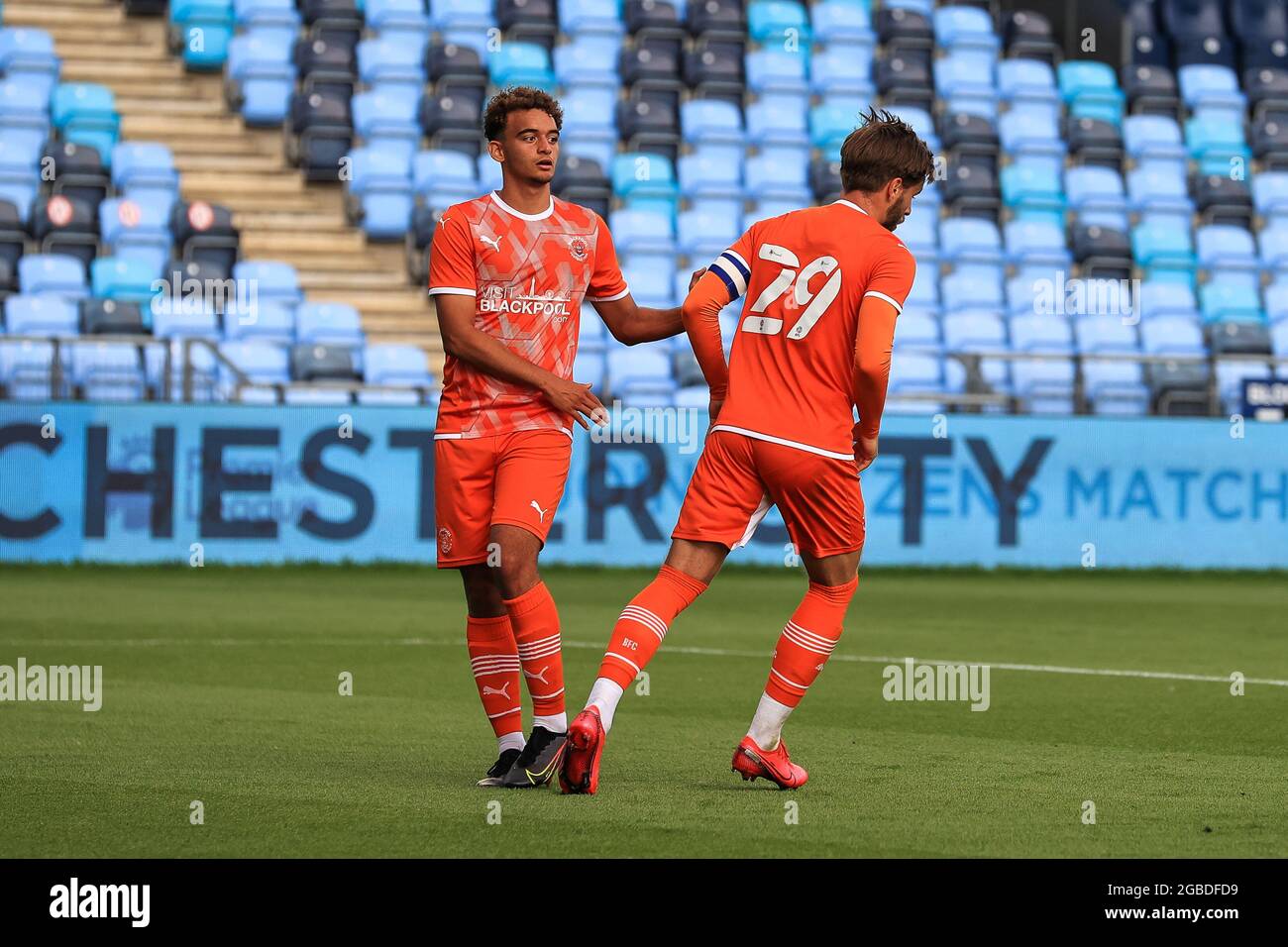 Luke Garbutt of Blackpool celebrates is goal Stock Photo - Alamy