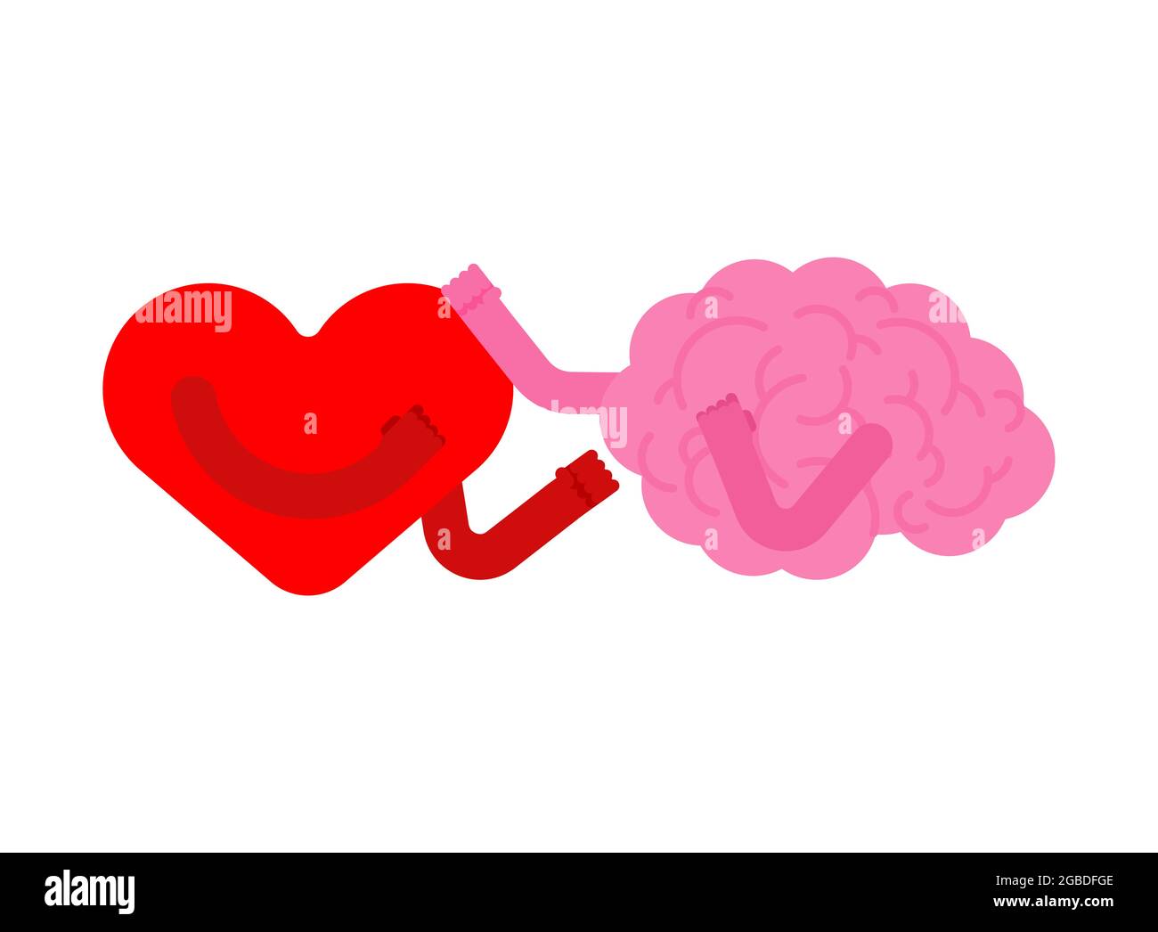 Heart and brain fight isolated. Love and brains resistance. vector ...