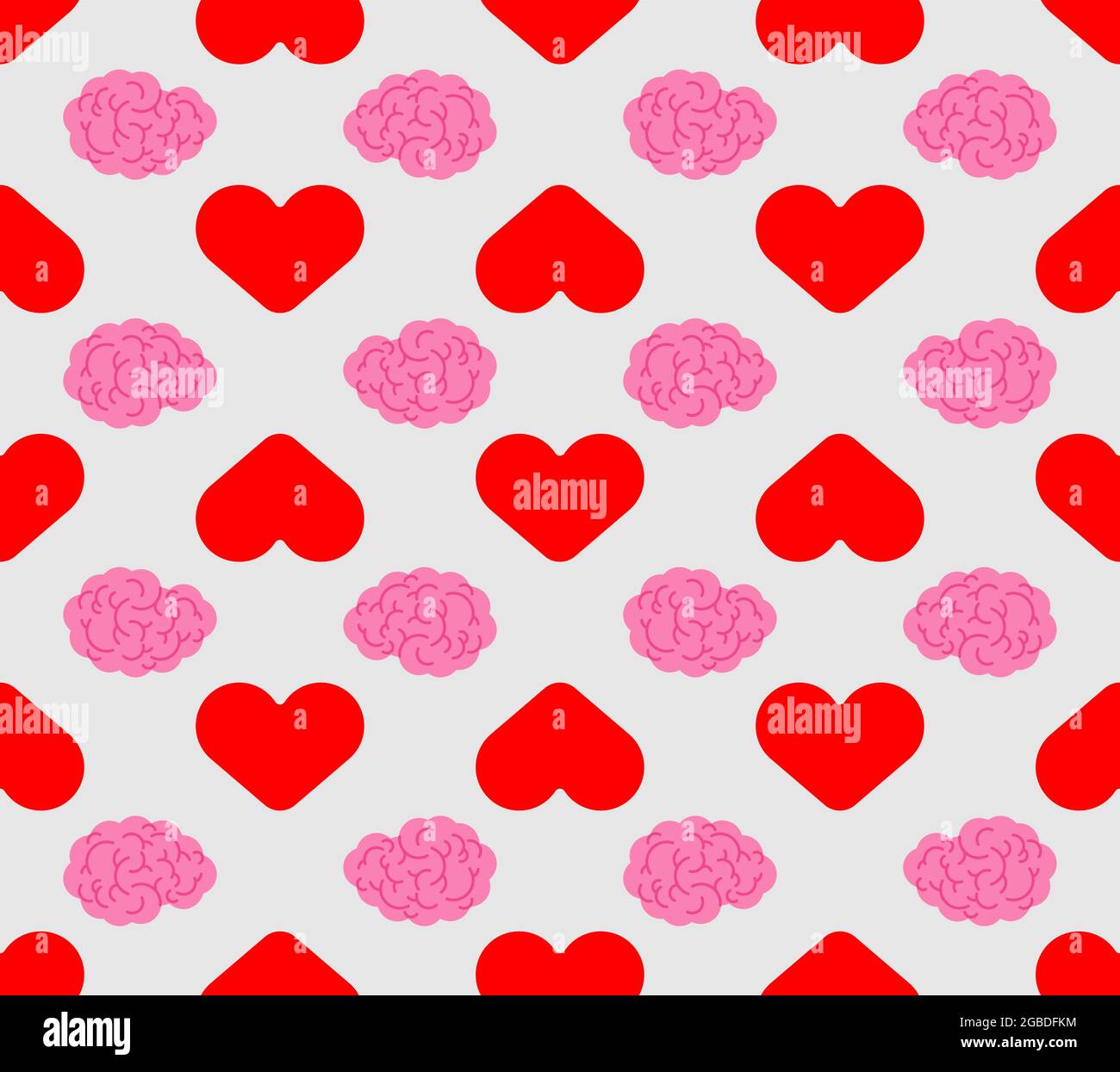 Heart and brain pattern seamless. vector background Stock Vector Image ...