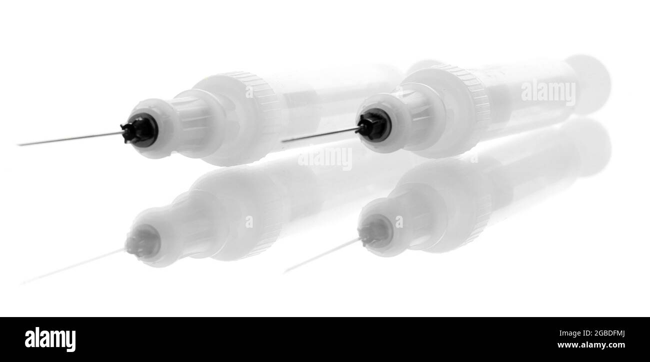 syringes monovet isolated on white Stock Photo - Alamy