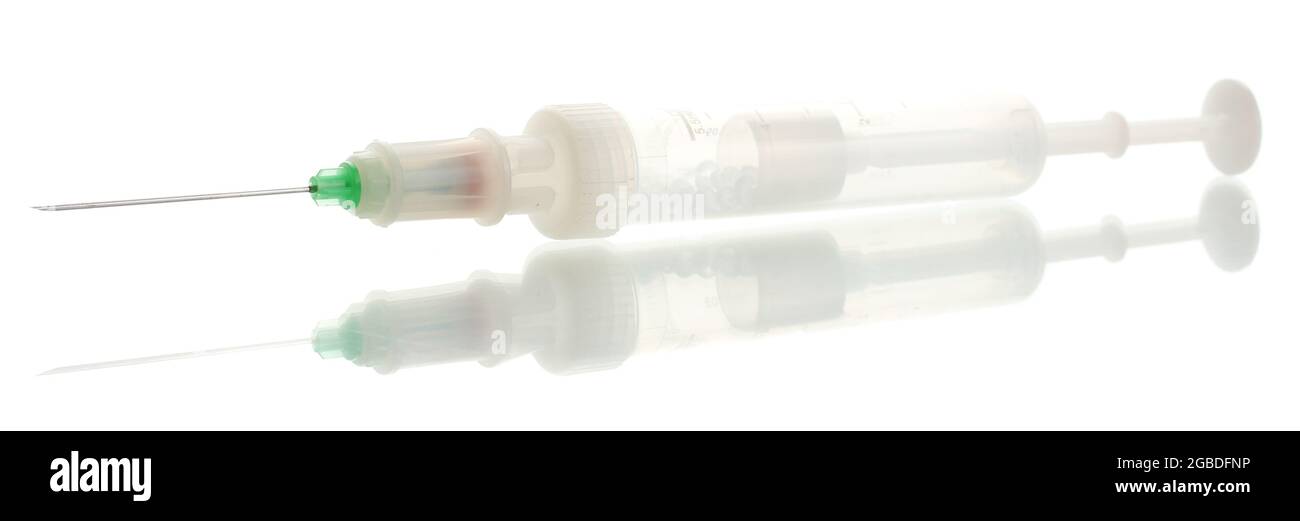 syringe monovet isolated on white Stock Photo - Alamy
