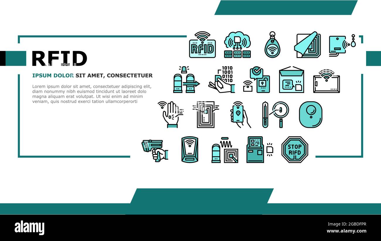Rfid Chip Technology Landing Header Vector Stock Vector Image & Art - Alamy