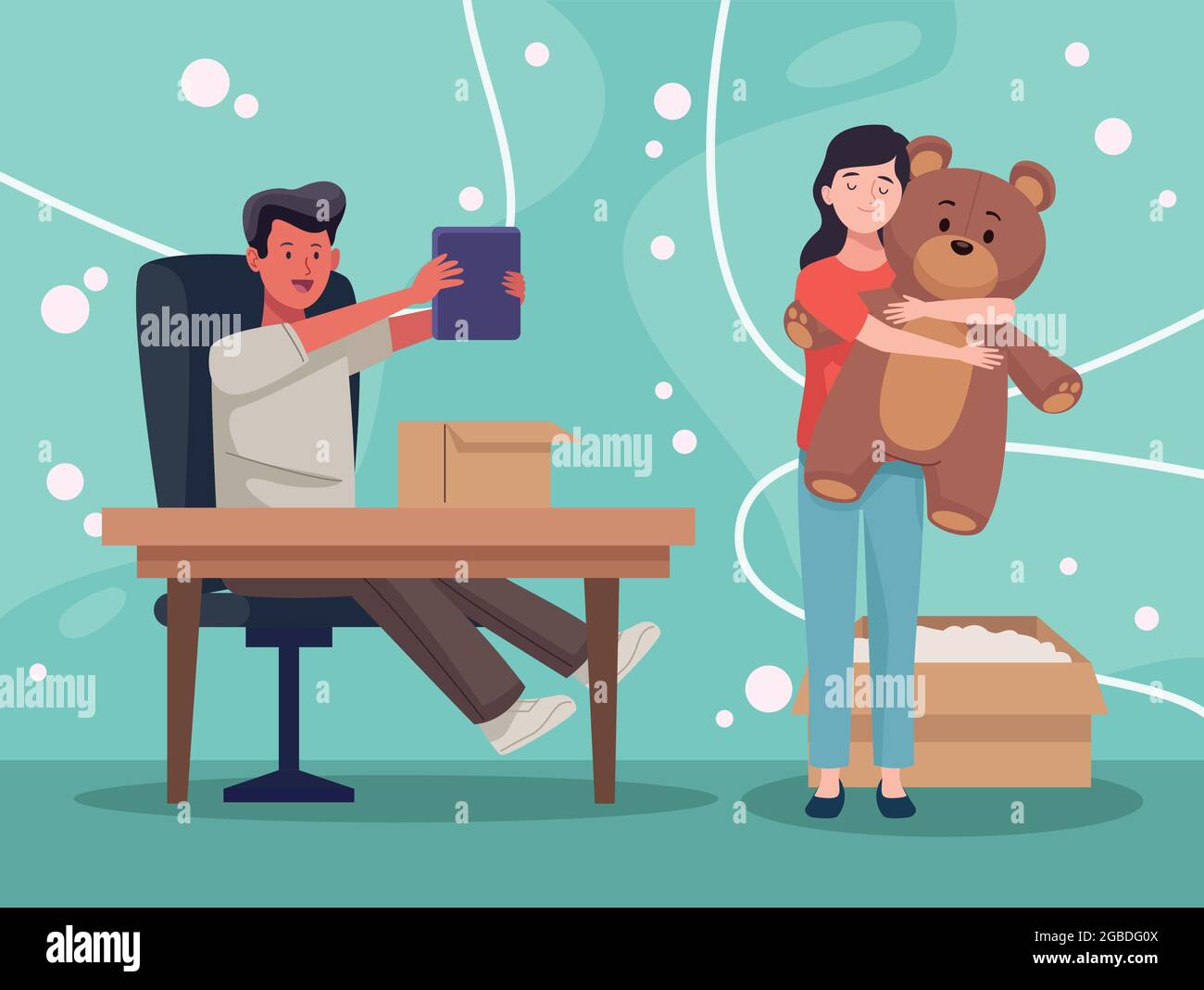 Couple unboxing presents hi-res stock photography and images - Alamy