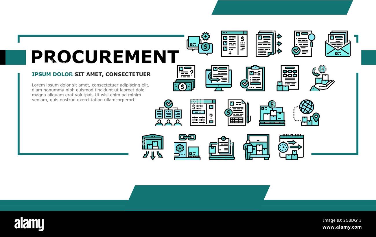 Procurement Process Landing Header Vector Stock Vector Image & Art - Alamy
