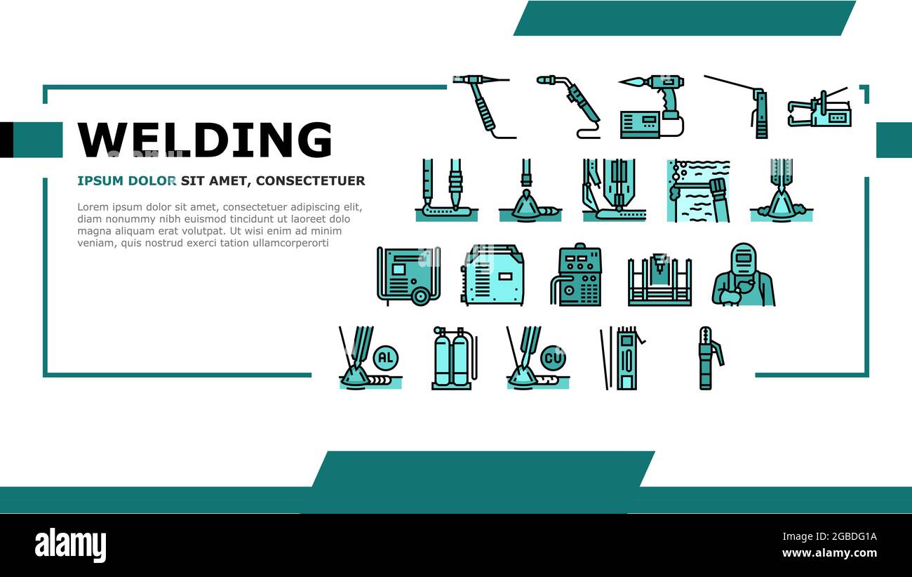 Welding Machine Tool Landing Header Vector Stock Vector Image & Art - Alamy