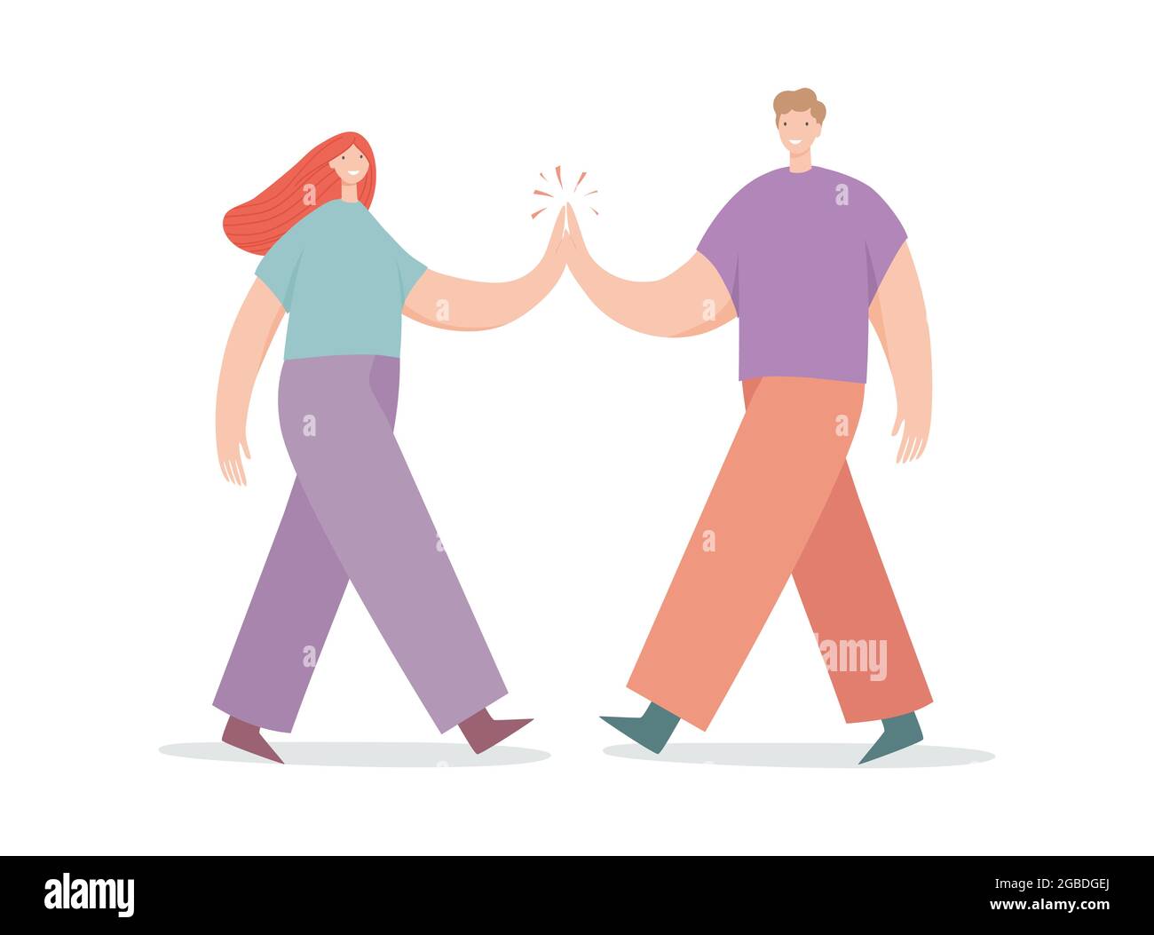 Friendly clap concept background flat, cartoon vector. Hi work friend ...
