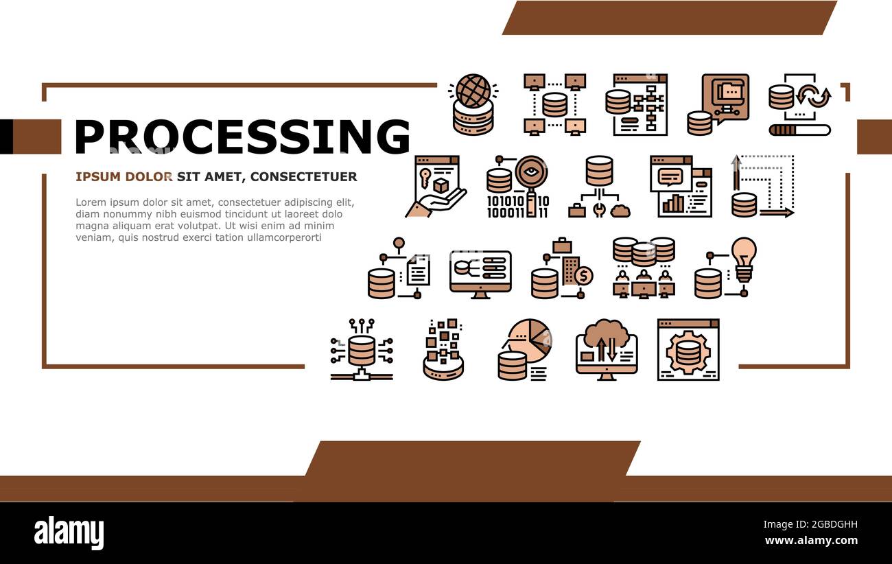 Digital Processing Landing Header Vector Stock Vector Image & Art - Alamy