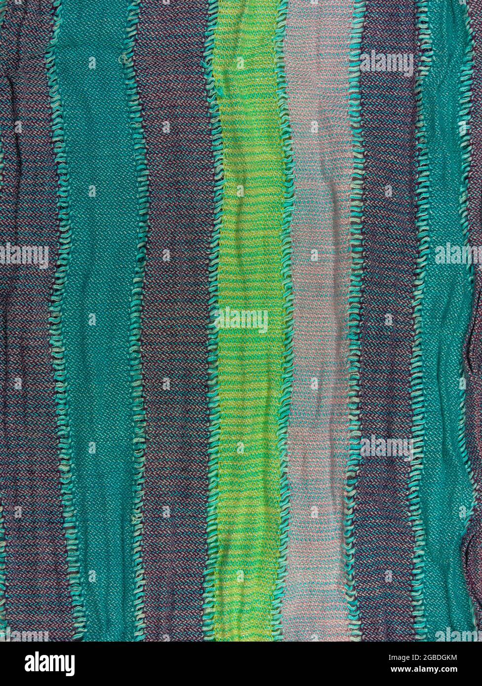 Striped knitted cotton fabric matte texture top view. Colorful stripes ...