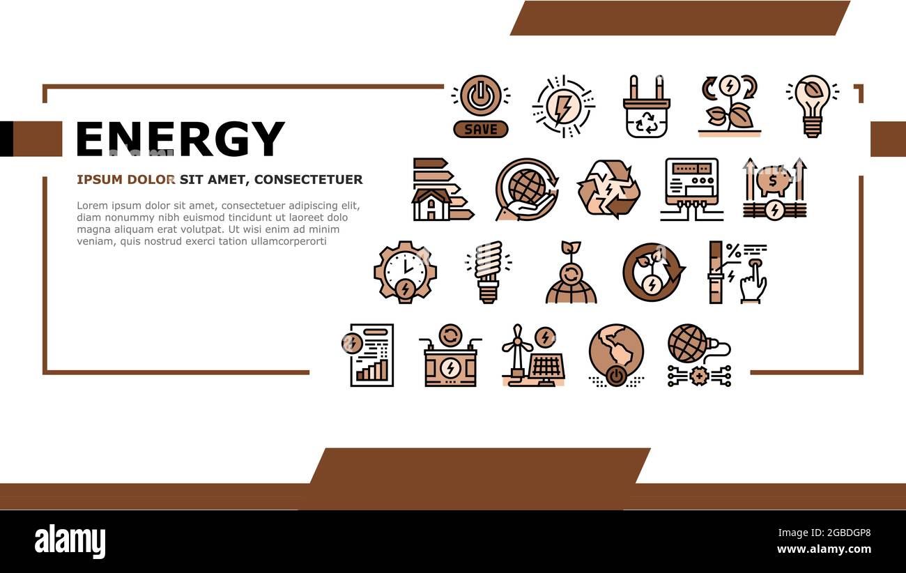 Energy Saving Tool Landing Header Vector Stock Vector Image & Art - Alamy