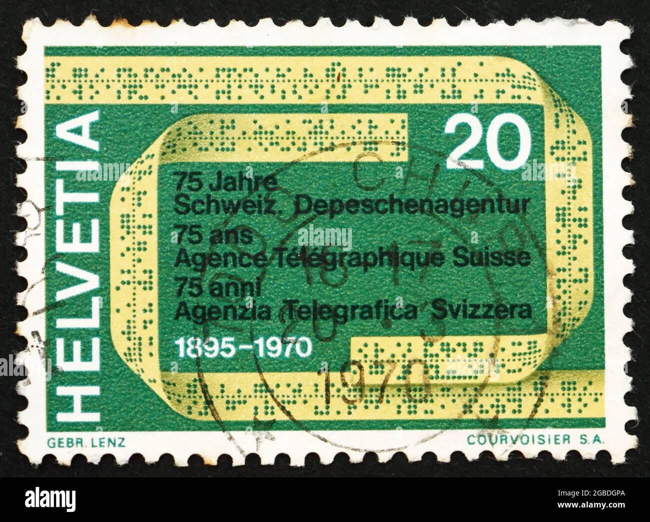 SWITZERLAND - CIRCA 1970: a stamp printed in the Switzerland shows ...