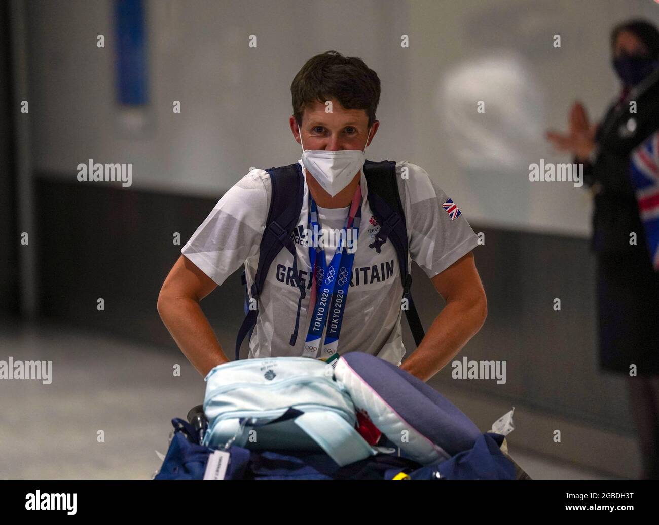 Equestrian Tom McEwen who won team gold and individual silver arrives ...