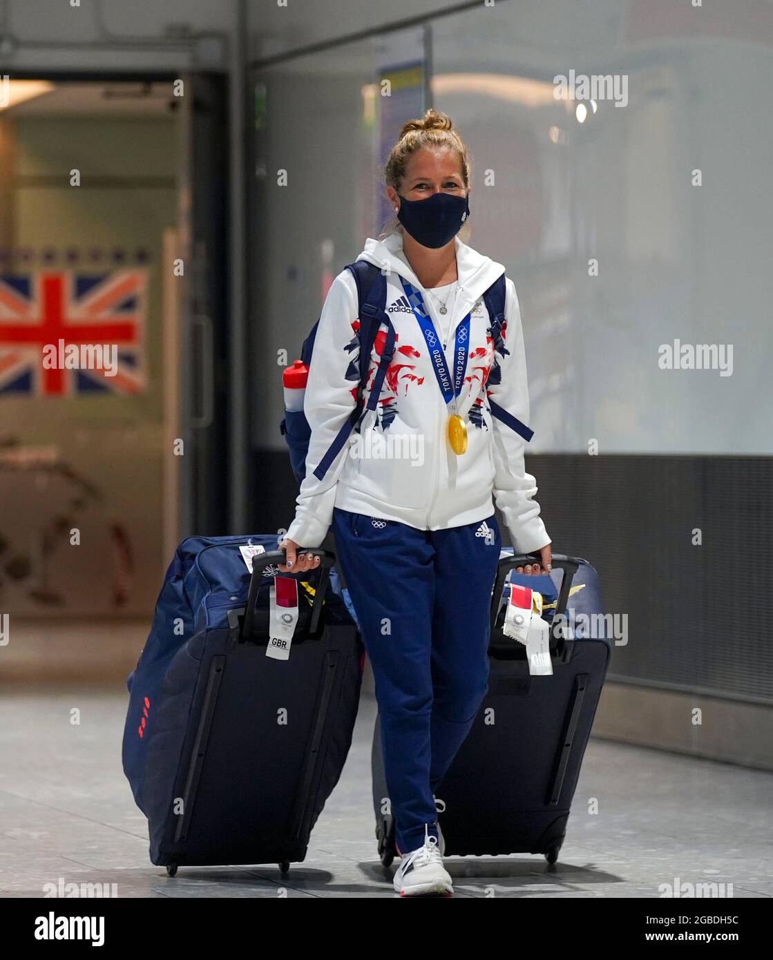 Equestrian Laura Collett who won team gold arrives back at London ...