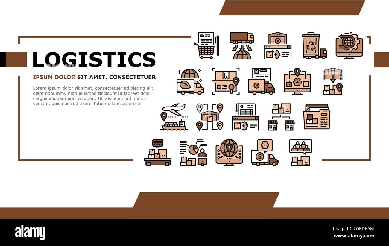 Logistics Business Landing Header Vector Stock Vector Image & Art - Alamy