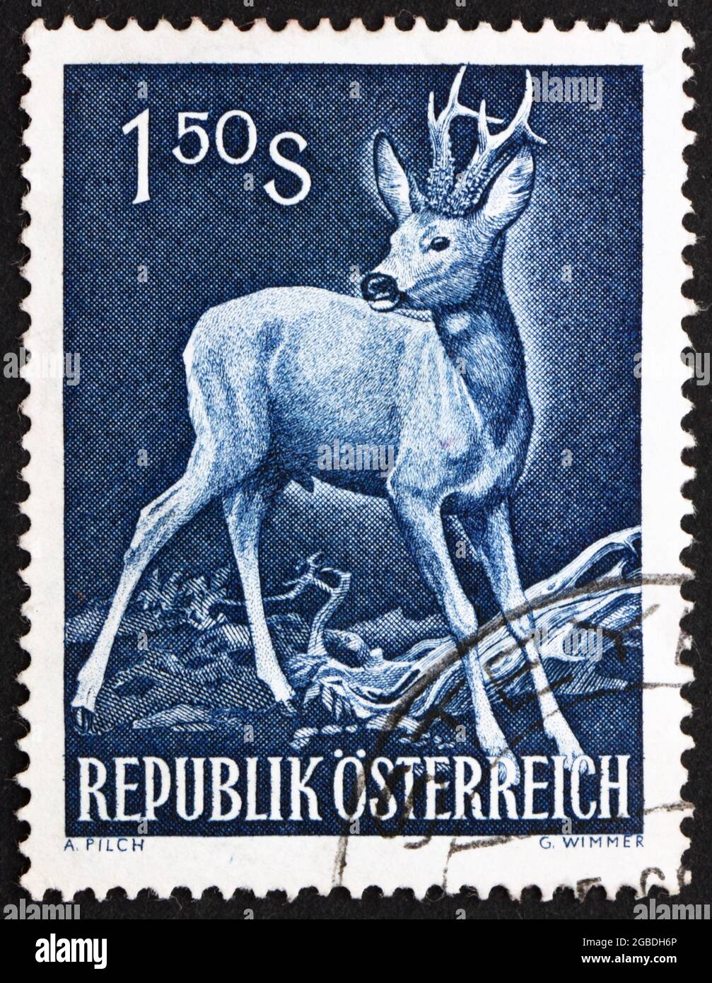 AUSTRIA - CIRCA 1959: a stamp printed in the Austria shows Roe Buck ...