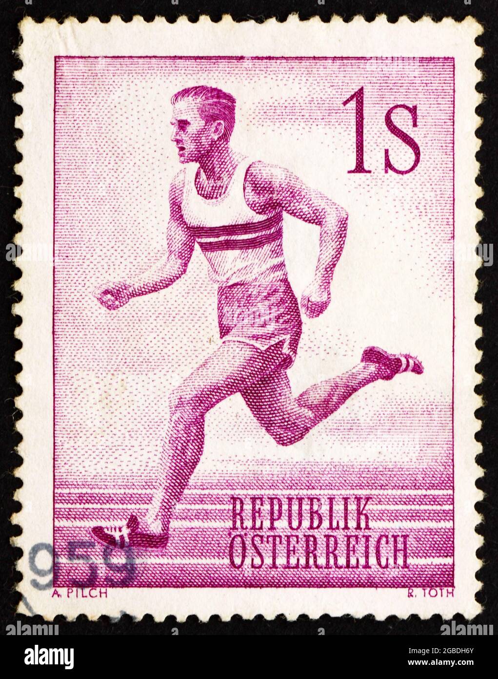 Old track and field stamp hi-res stock photography and images - Alamy