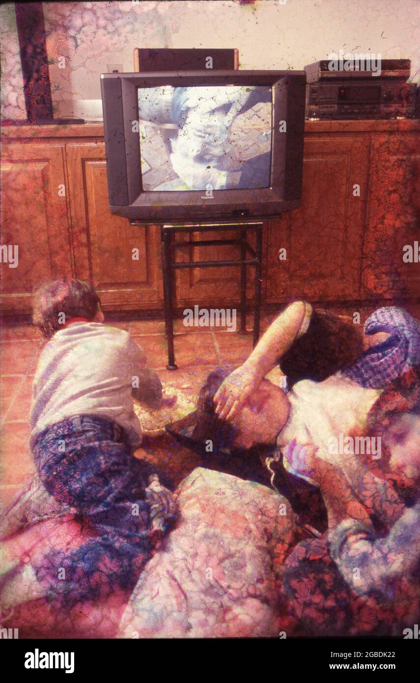 ©1998 TV Violence, kids watch gory horror movie on TV, MR ER-0008-0011 ...