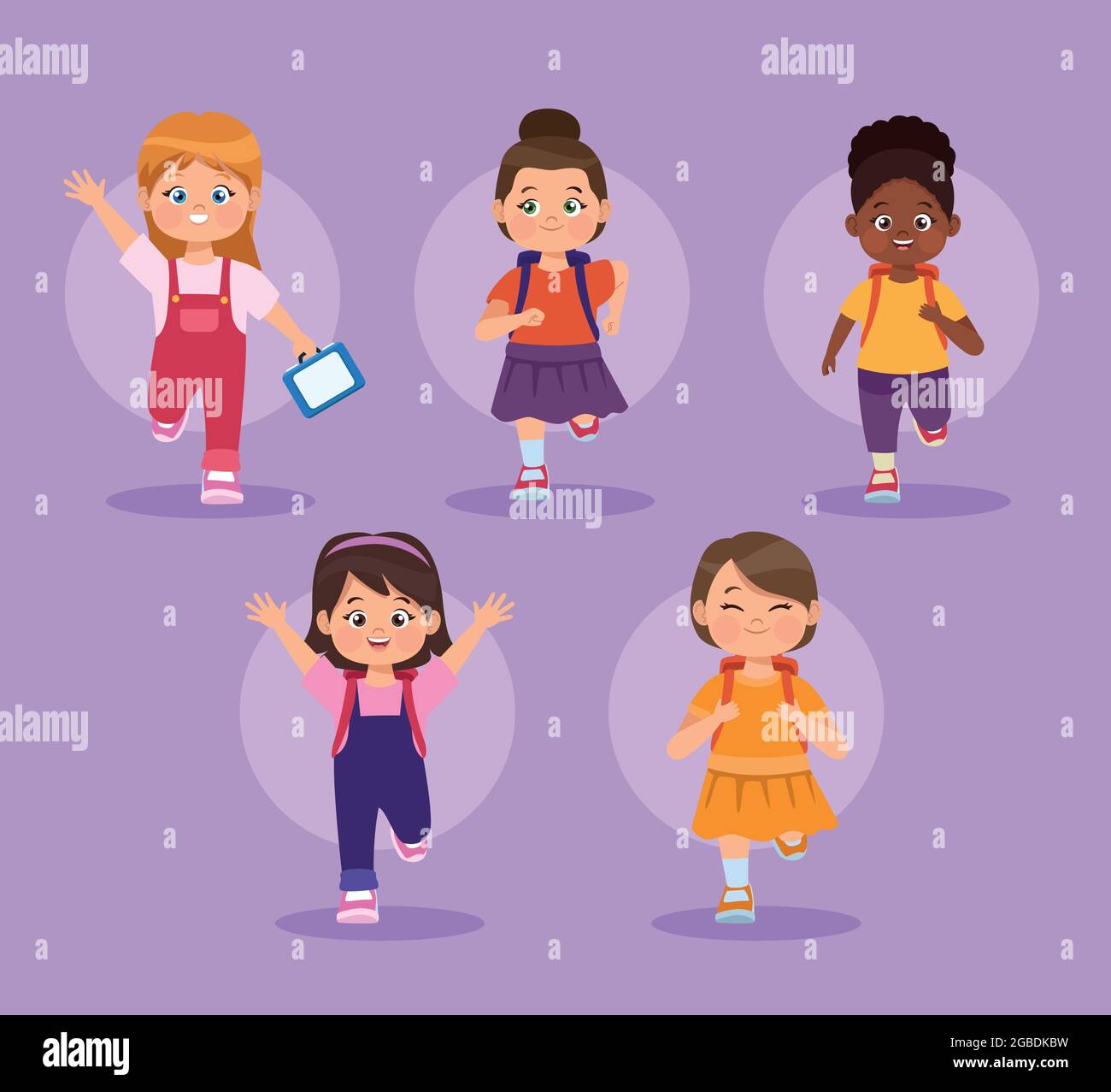 five little girls characters Stock Vector Image & Art - Alamy
