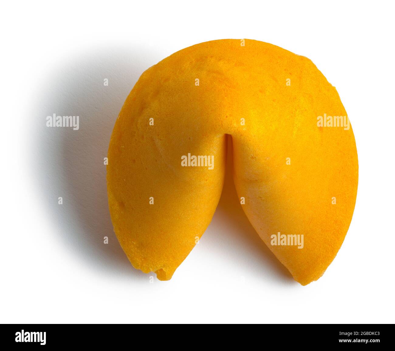 Yellow Fortune Cookie Cut Out on White Stock Photo - Alamy