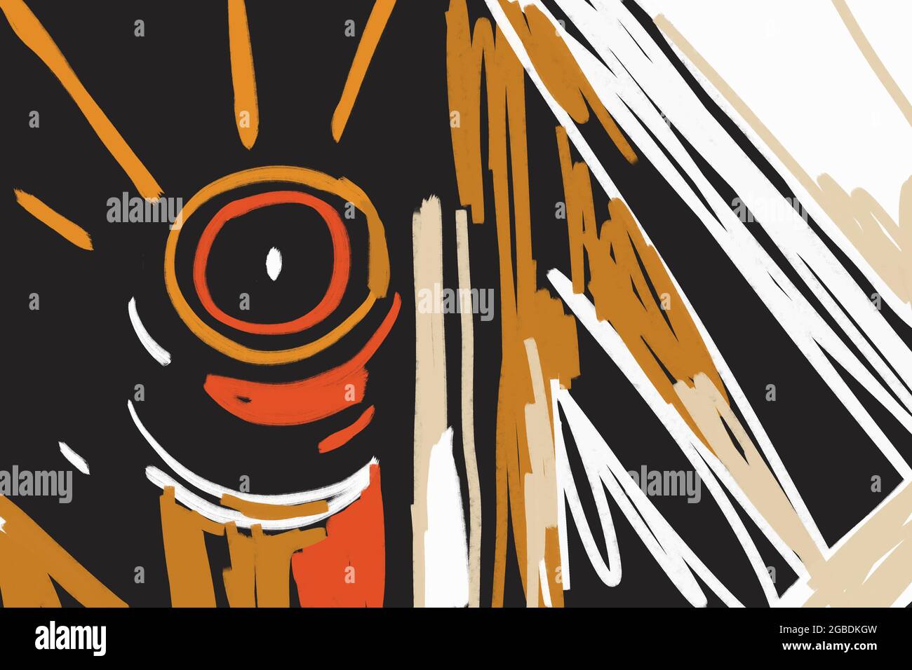 Abstract expressionism and action painting art with figure. Mixed art ...