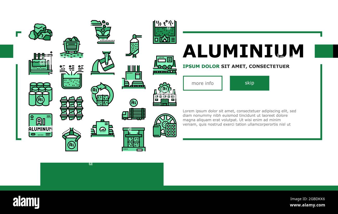 Aluminium Production Landing Header Vector Stock Vector Image & Art - Alamy