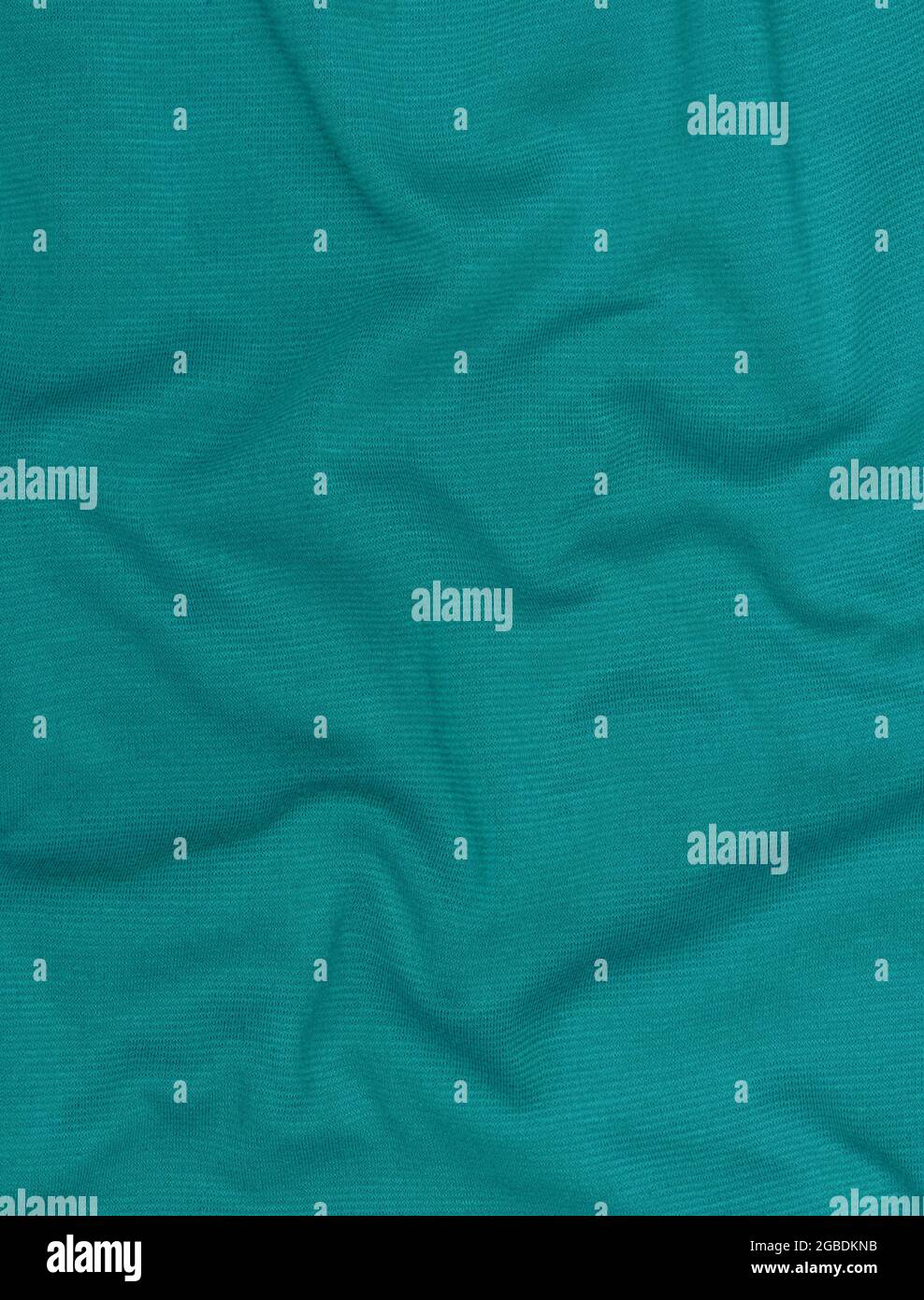 Turquoise jersey fabric matte texture top view. Blue knitwear ...