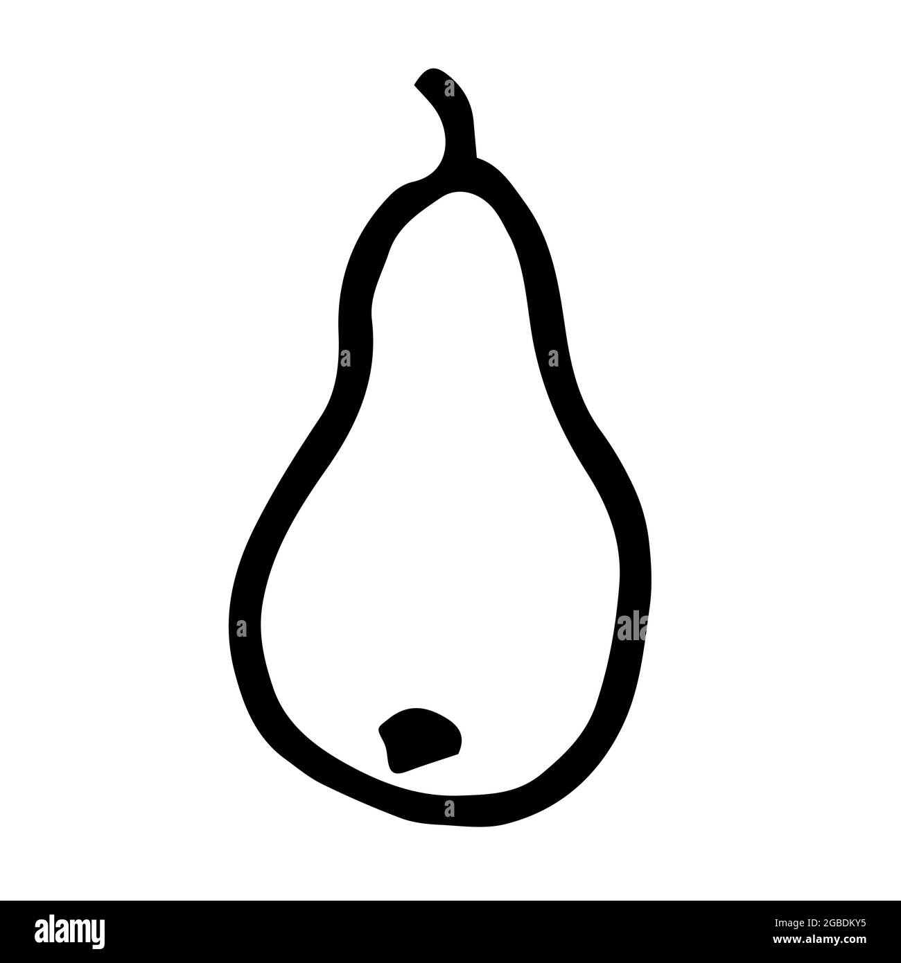 Single hand drawn pear isolated on white background. Vector ...