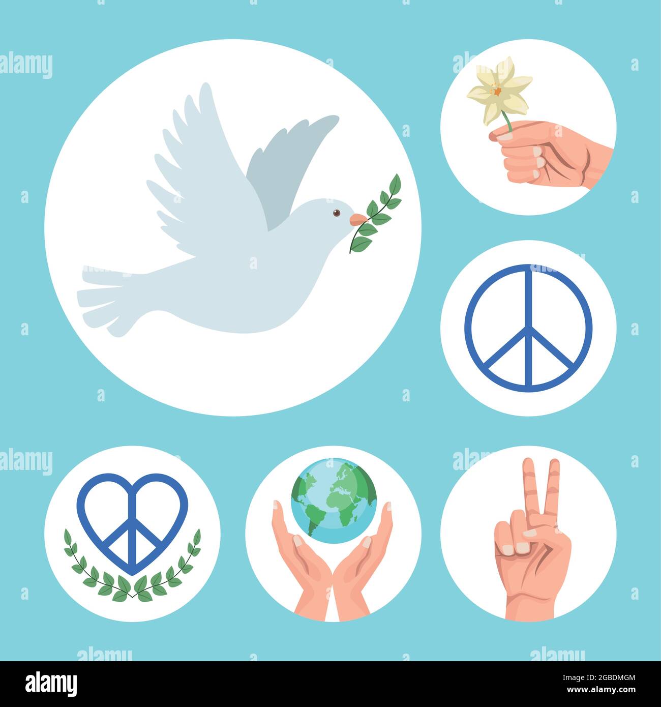six peace icons Stock Vector Image & Art - Alamy